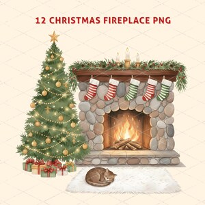 Xmas Fireplace PNG | Fireplace Stockings | Kids Christmas PNG | Xmas ...