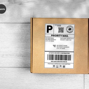 Shipping Label Template | Editable Personalized Mail Label | Mail ...