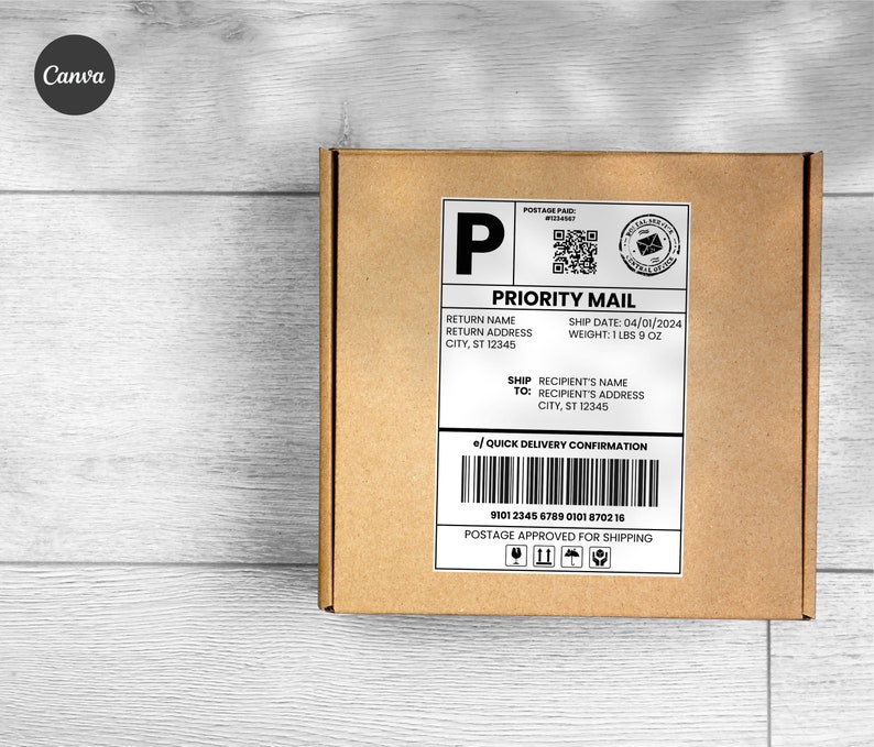 Shipping Label Template | Editable Personalized Mail Label | Mail ...