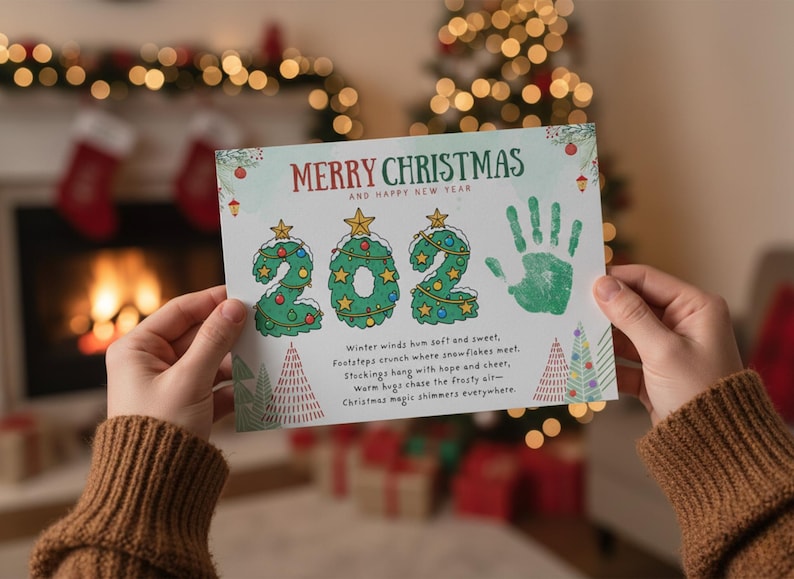 2025 Christmas Handprint Craft, Printable Poem Keepsake, Toddler and ...