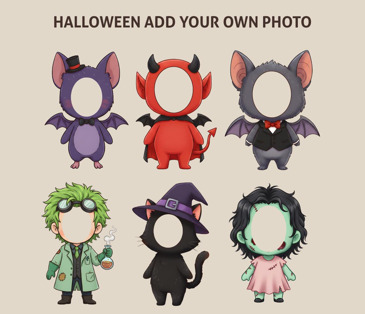 Halloween Add Your Own Photo Picture Bundle, Custom Photo PNG ...