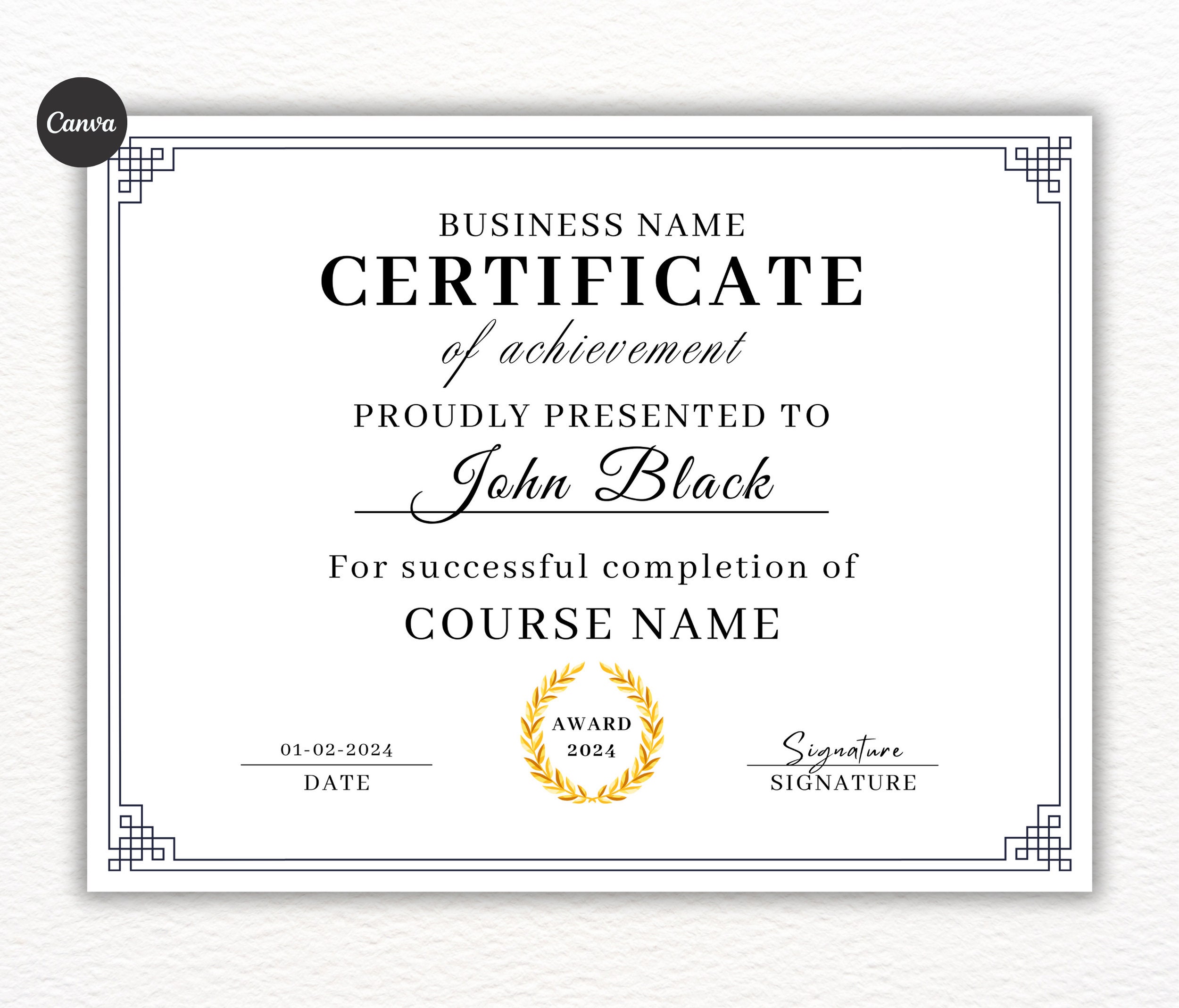 Certificate of Completion Template, Printable Achievement Certificate ...