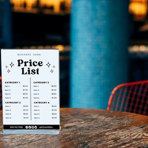 Retro Scan to Pay Sign & Price List Template, QR Code Sign, Printable ...