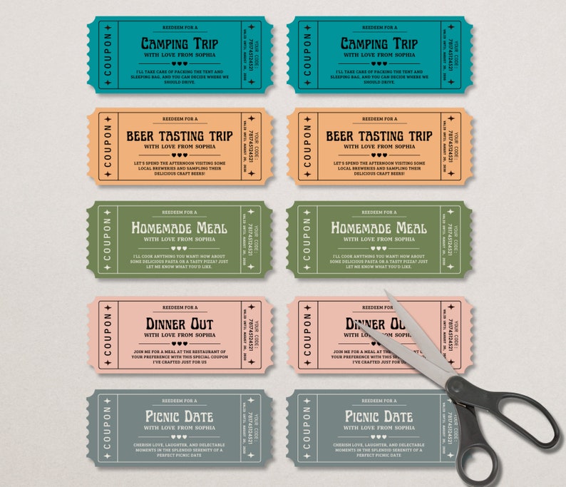 Retro Editable Coupon Template, Last Minute Gift, Printable Birthday ...