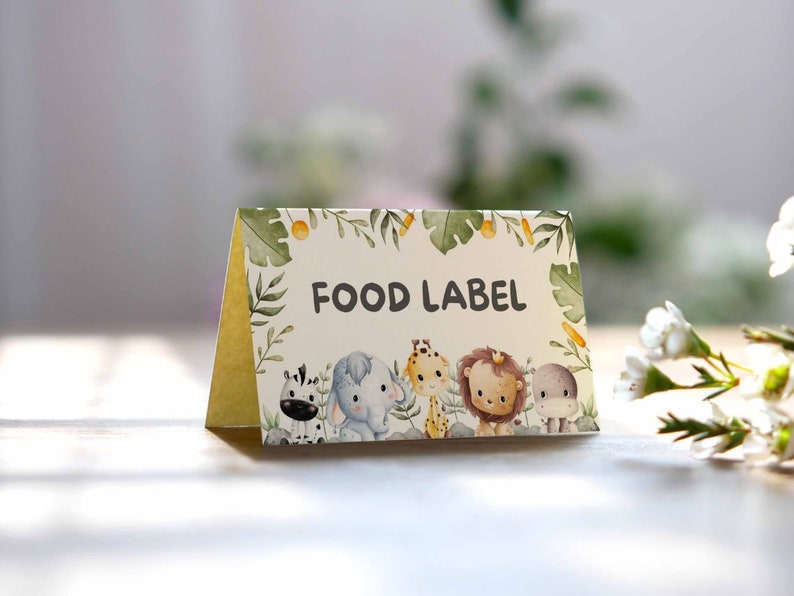 Safari Party Food Labels Printable Safari Food Tent Girl Buffet Label ...