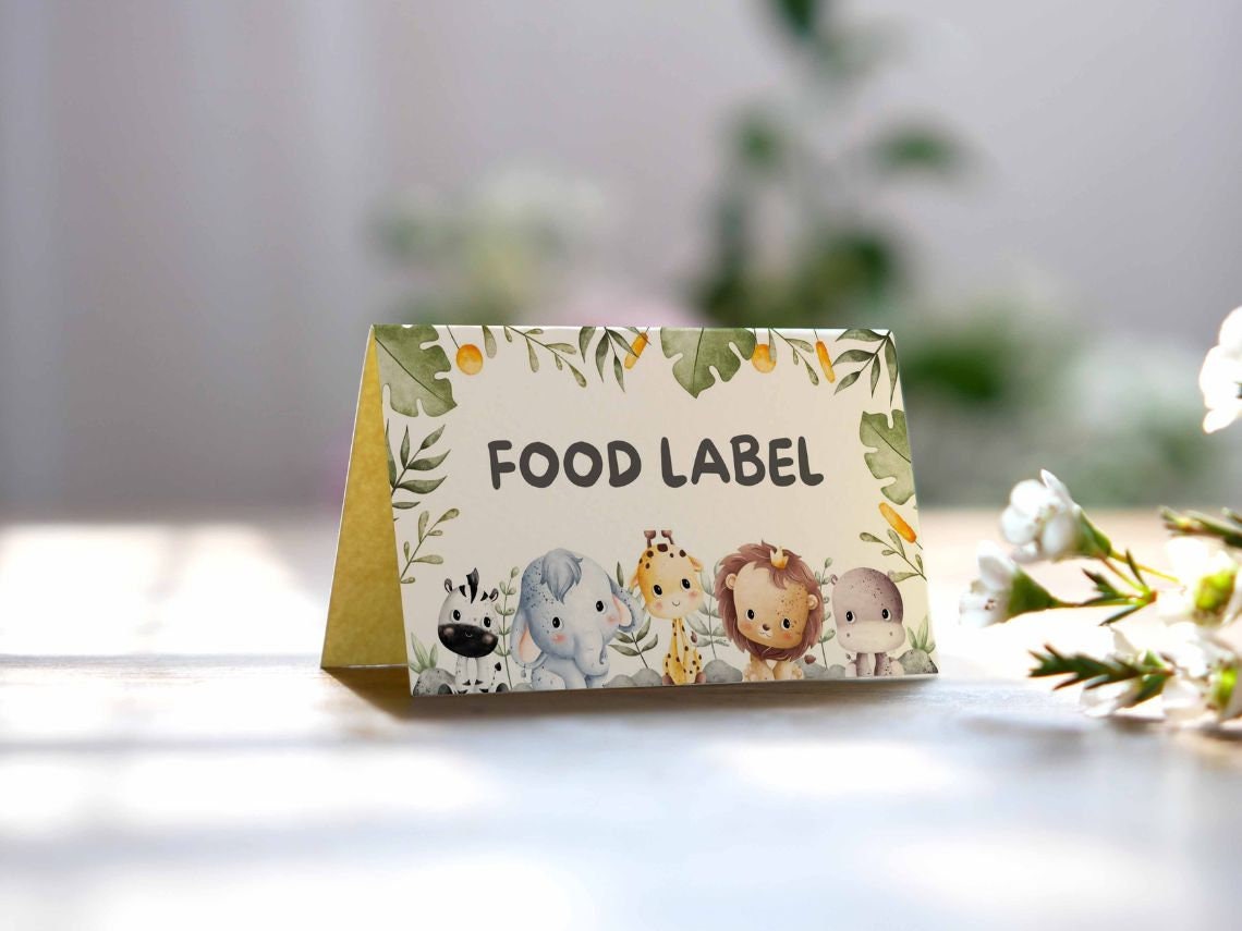 Safari Party Food Labels Printable Safari Food Tent Girl Buffet Label ...