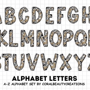 Cowhide Print Alphabet Letters Bundle, Leopard Print, Bleach Western ...