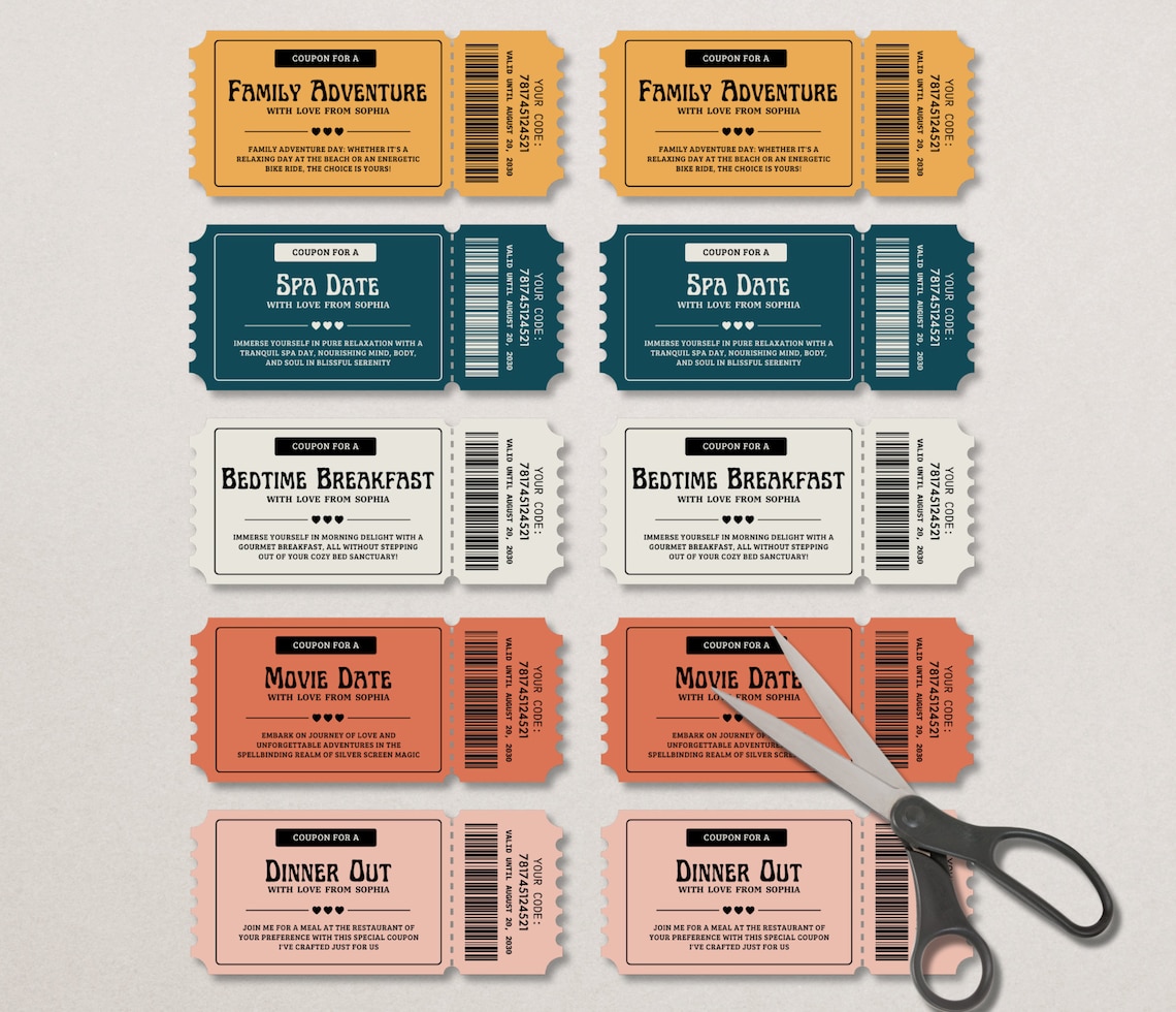 Retro Editable Coupon Template, Last Minute Gift, Printable Birthday ...