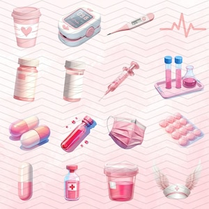 Medical Elements Clipart, Healthcare Projects Digital Planner, Medical ...