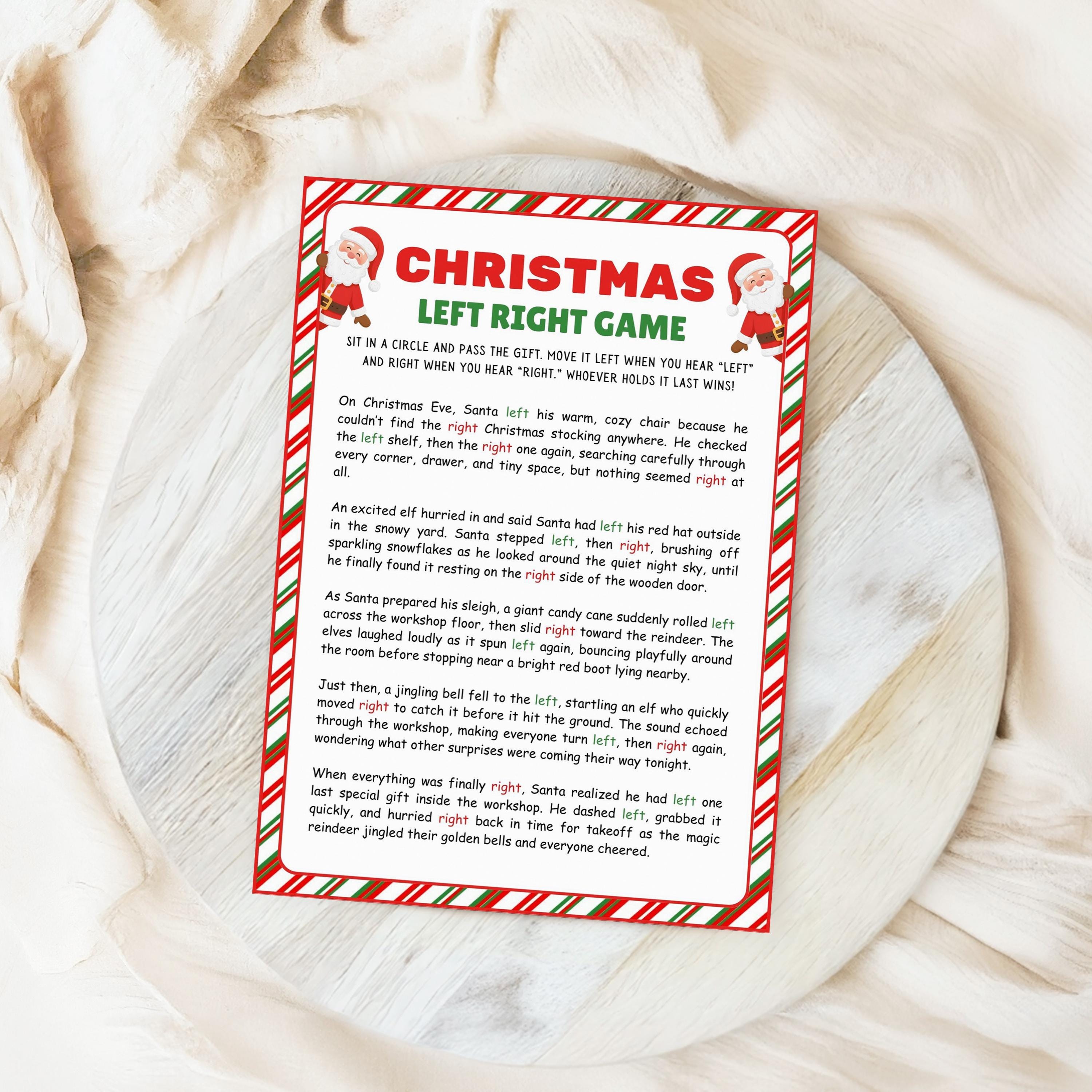 Christmas Left Right Game, Christmas Pass the Present Game, Christmas ...