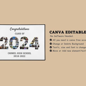 2024 Number Photo Collage, Class of 2024 Graduation Poster, Number 2024 ...