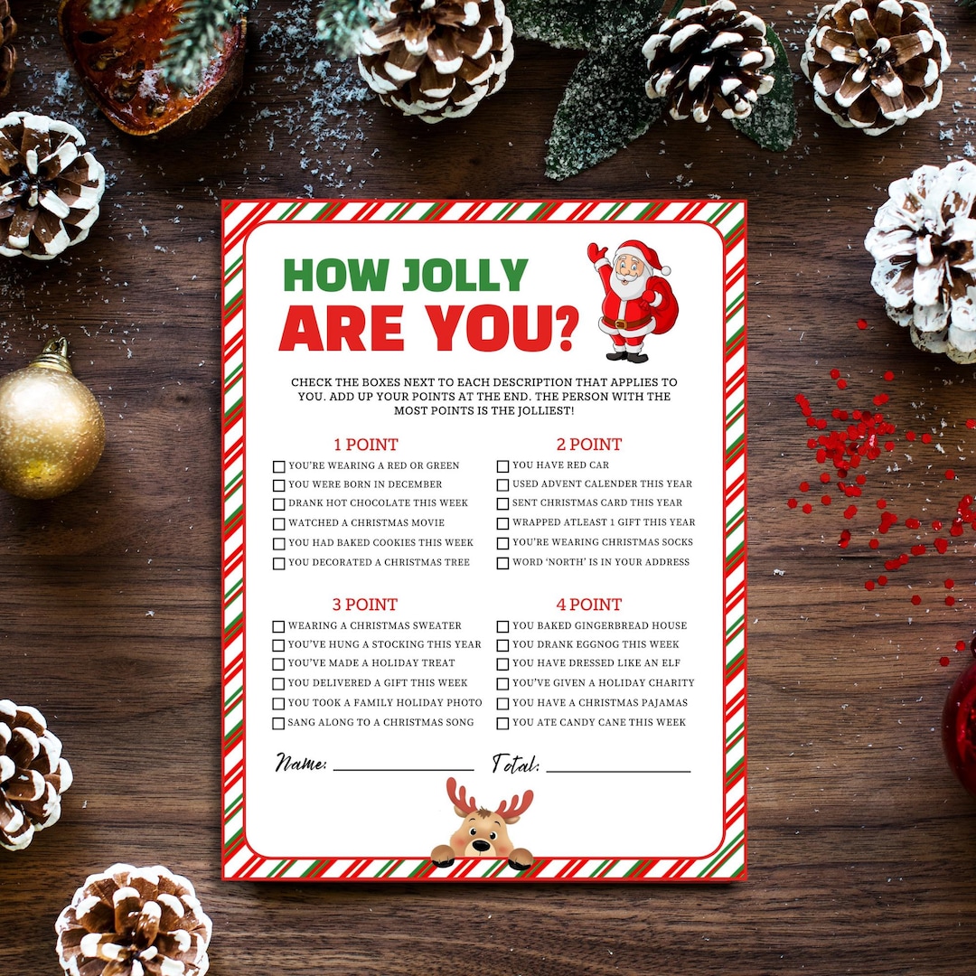 How Jolly Are You? Game, Fun Christmas Party Game, Christmas Activity ...
