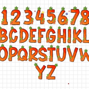 Easter Alphabet Letters PNG Bundle, Hand Drawn Doodle, Easter Eggs ...