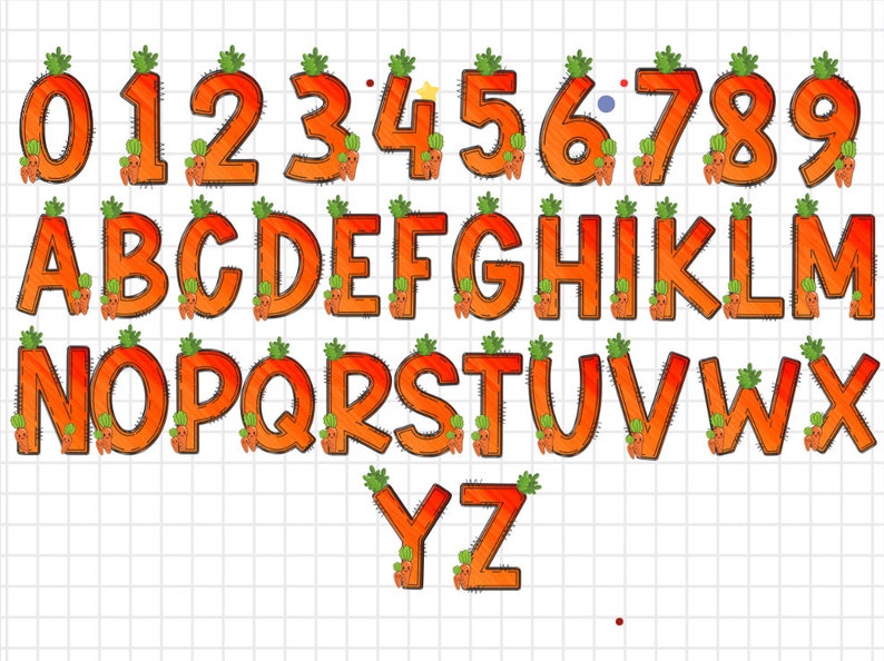 Easter Alphabet Letters PNG Bundle, Hand Drawn Doodle, Easter Eggs ...