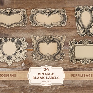 24 Printable Blank Labels, Jar Labels Blank, Apothecary Potion Jar ...