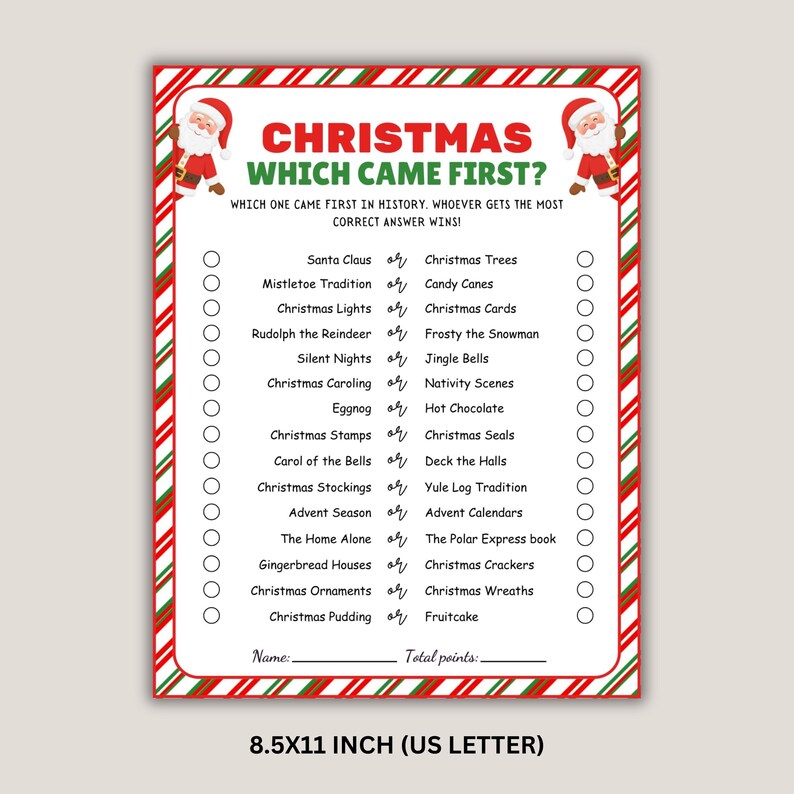 Christmas Which Came First Game, Family Activity, December Birthday ...