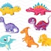 30 Dinosaur Clipart, Cute Dinos Clipart, Scrapbook Printable Commercial ...