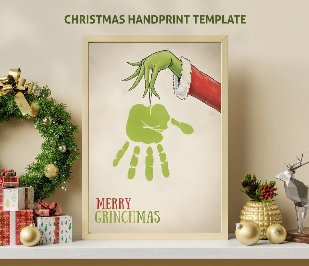 Merry Christmas Handprint Template, Christmas Handprint Craft for ...