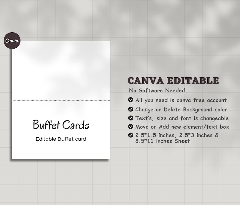 Minimal Editable Food Labels for Buffet, Printable Food Card Template ...
