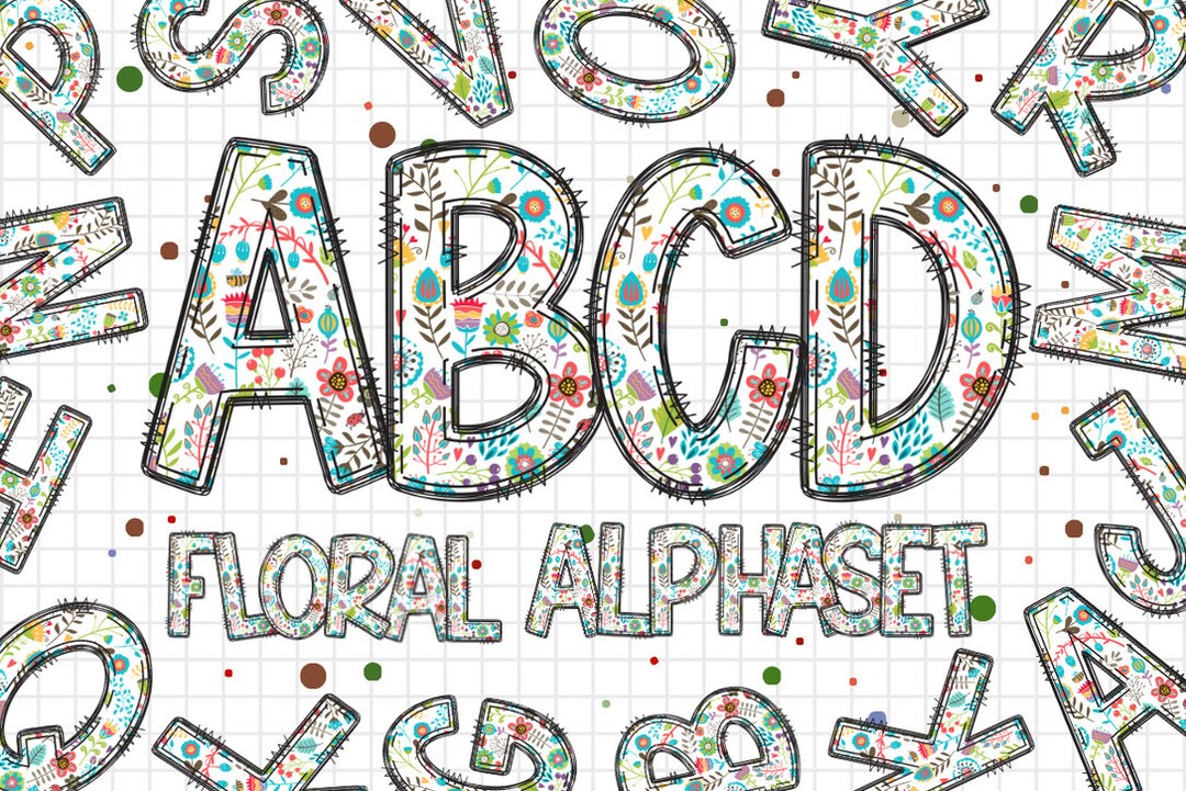 Floral Alphabet Letters PNG, Summer Mother's Day Flower Watercolor ...