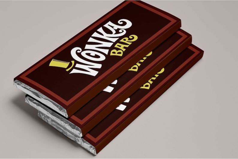 Wonka Chocolate Bar Wrapper Printable Template Willy Wonka Birthday Party Supplies Fits Standard ...