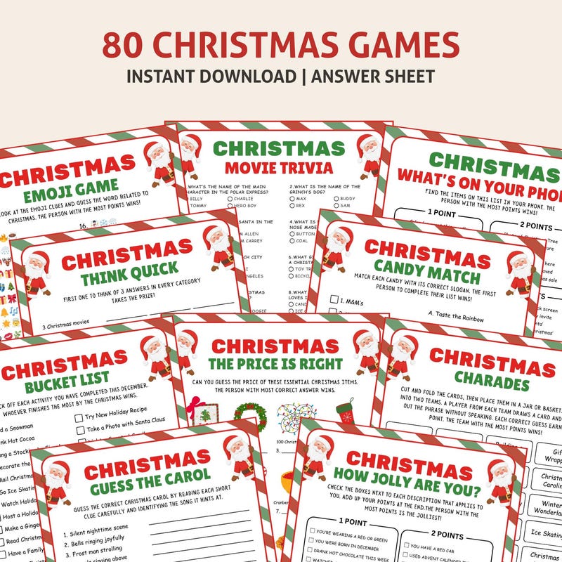 Xmas Party Games - Etsy