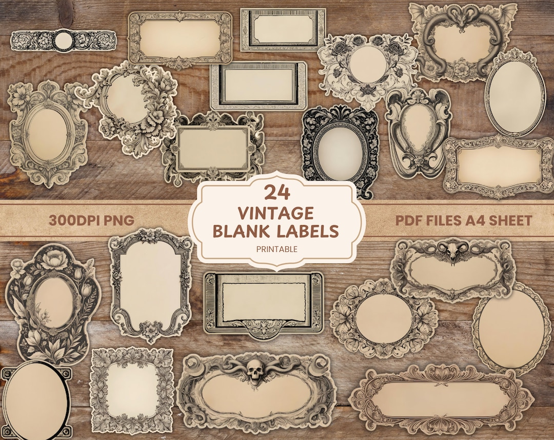 24 Printable Blank Labels, Jar Labels Blank, Apothecary Potion Jar ...