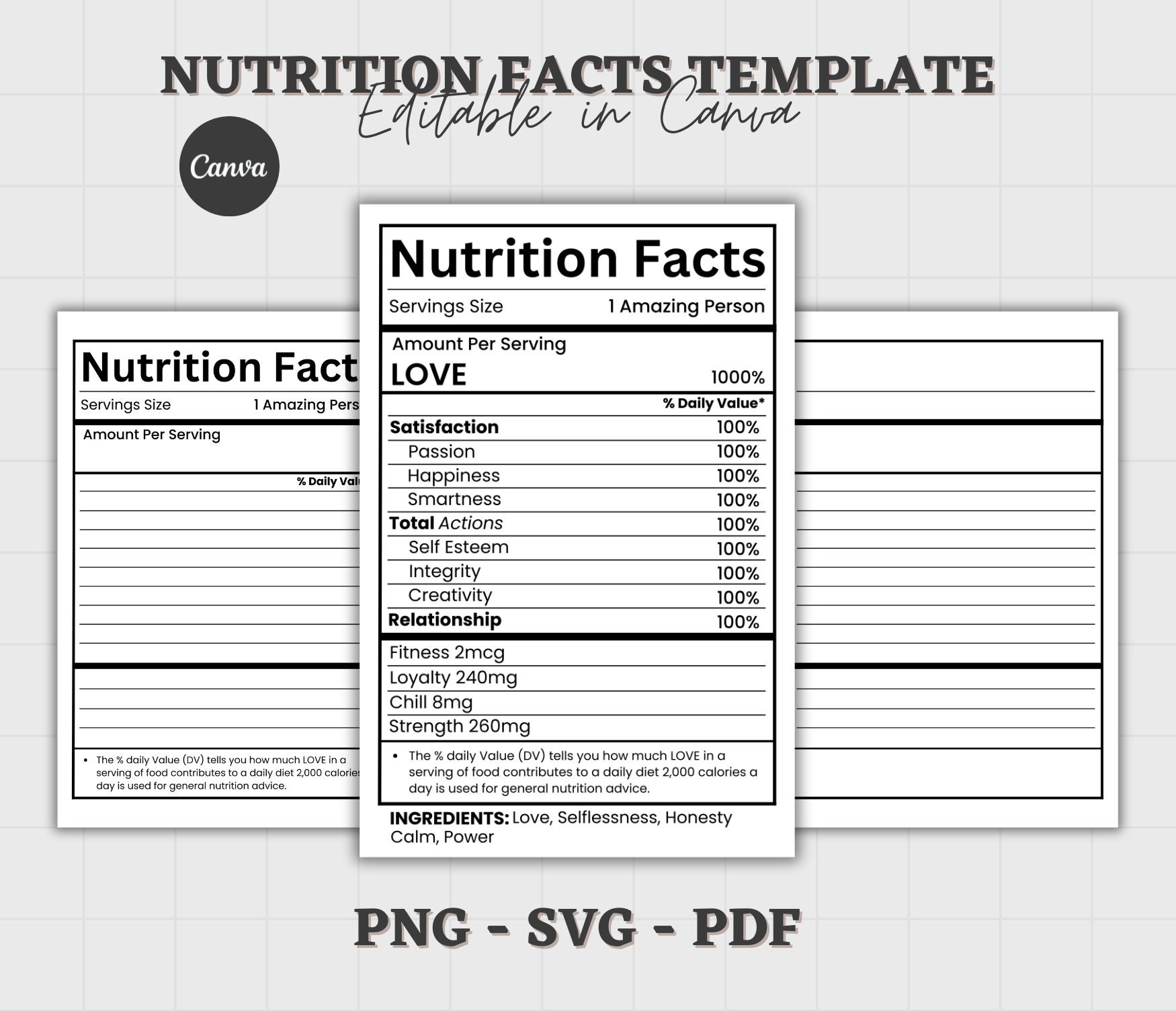 Nutrition Facts Template, Nutrition Facts PNG, Birthday Nutrition Facts Template, Nutrition ...