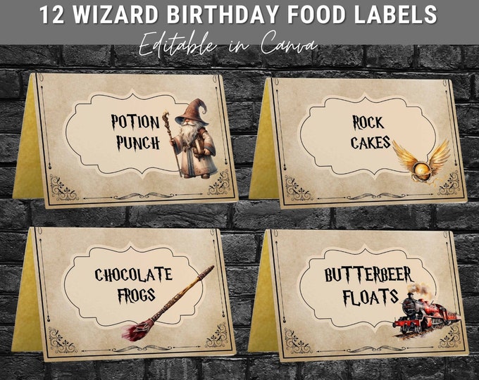 Wizard/witch Food Labels (editable/printable), Magic School Food Labels ...