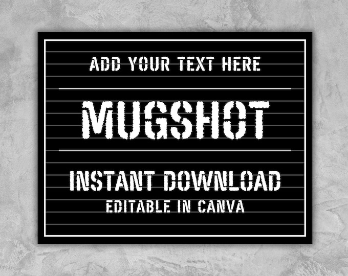 Mugshot Jail Signs, Party Props for Birthday, Retirement, Bachlorette Parties, Photo Booth ...