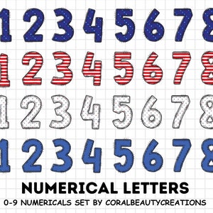 Patriotic Doodle Alphabet Bundle, 4th of July PNG Letters, Numbers ...