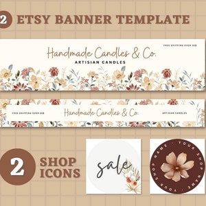 Boho Etsy Shop Kit, Etsy Banner Template, Etsy Store Branding, Editable ...