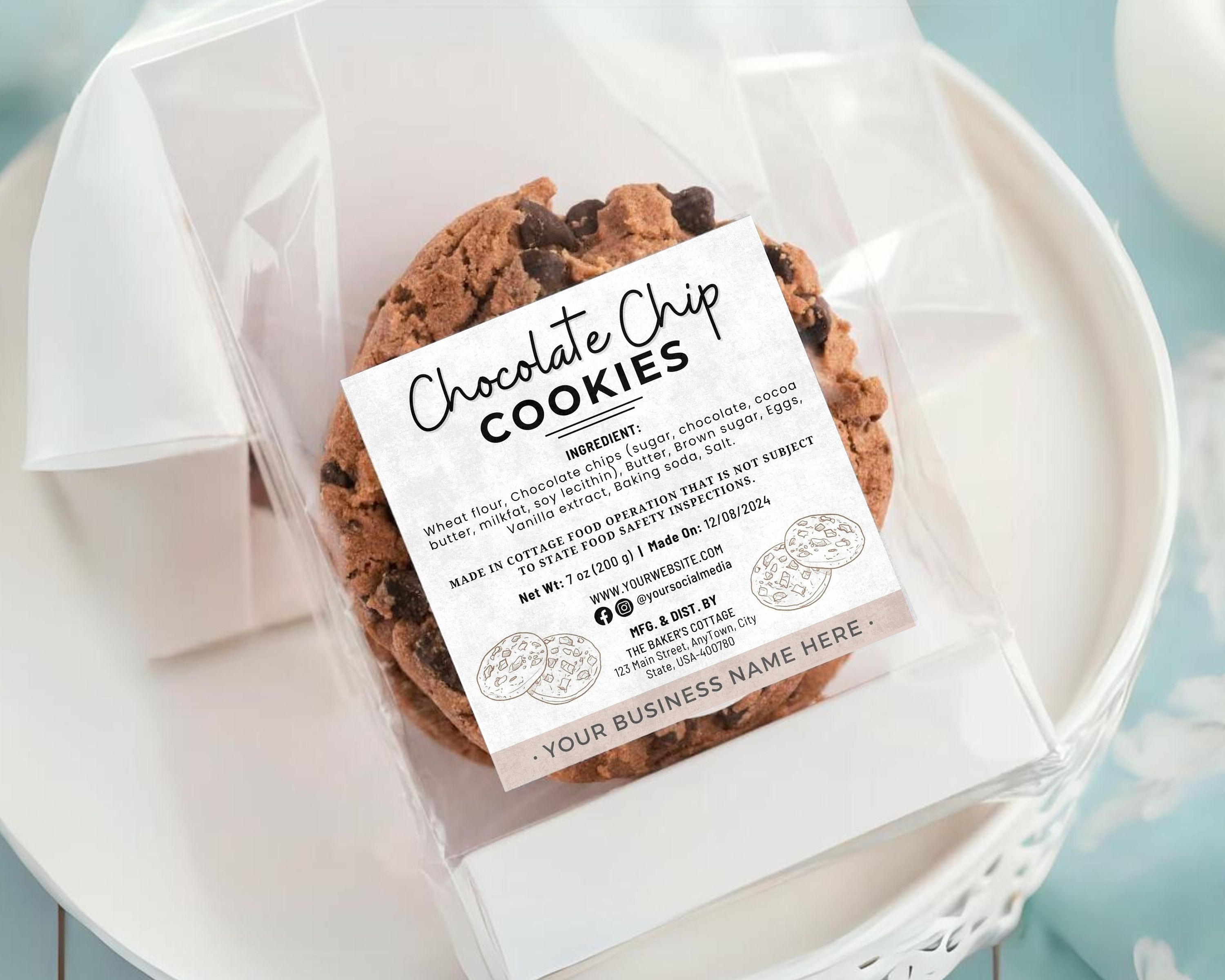 Cottage Food Label Home Bakery Stickers Home Baked Goods Label ...