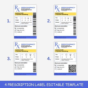 Prescription Label Template, Editable RX Bottle Label Template, Party ...