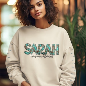 Turquoise Print Alphabet Letters Bundle, Leopard Print, Bleach Western ...