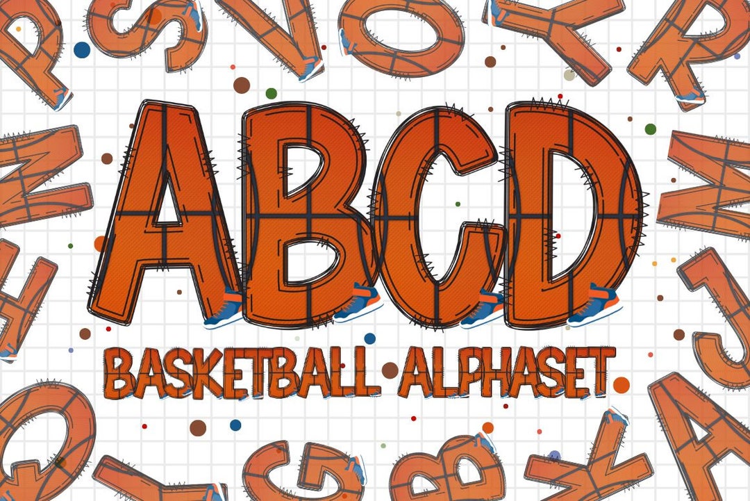 Basketball Alphabet Letters PNG Bundle, Basketball Sports Lover Hand ...