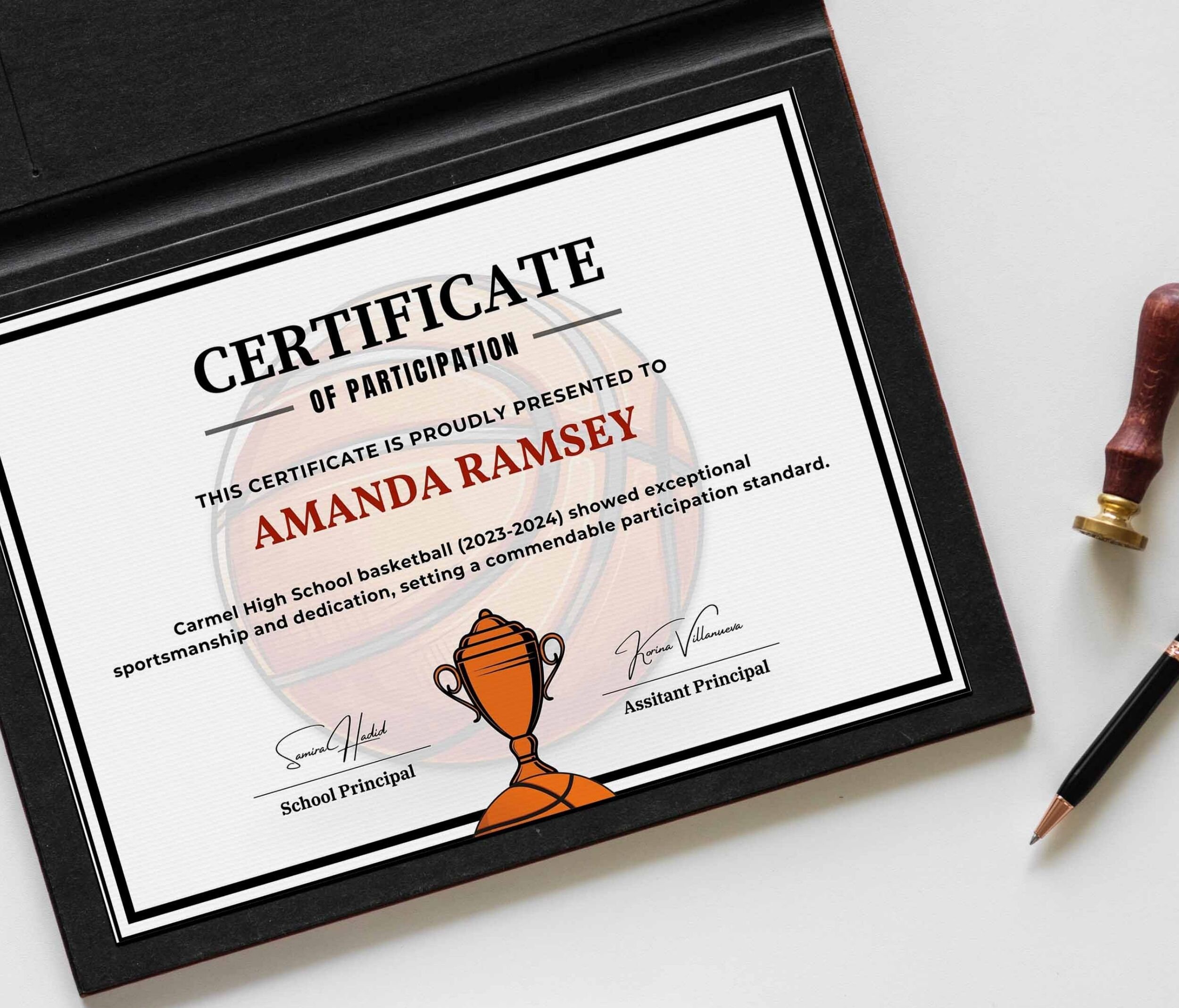 Editable Basketball Certificate Template Printable Certificate Template ...