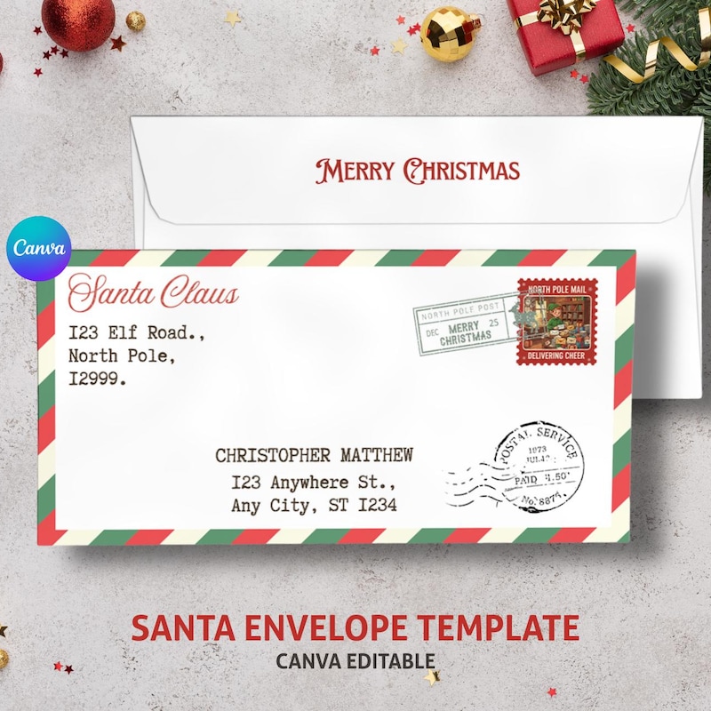Sobre de carta de santa claus - Etsy México