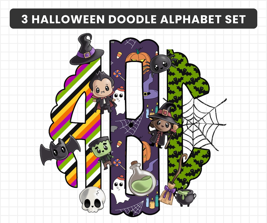Make Your Own Name, Halloween Monogram, Matching Spooky Clip Art ...