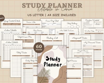 Printable Planner, Printable Student Planner Bundle, Study Planner ...