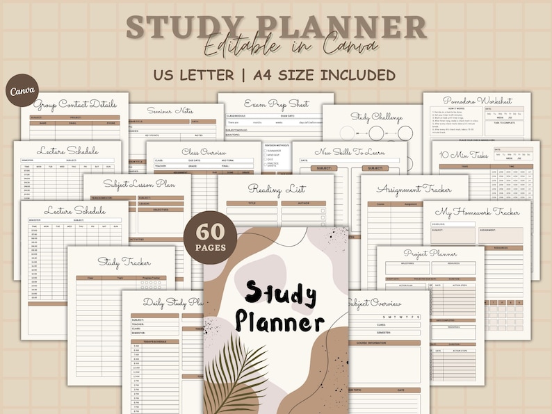 Printable Planner, Printable Student Planner Bundle, Study Planner ...