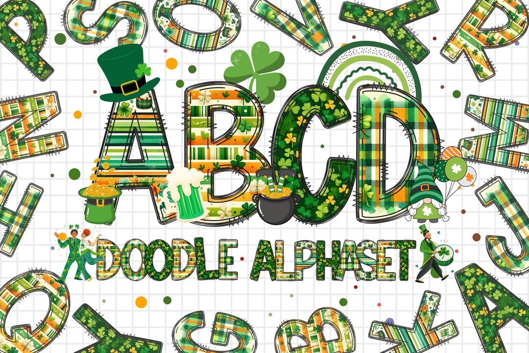 Make Your Own Name St Patrick's Day Doodle Alphabet, St Patrick's ...