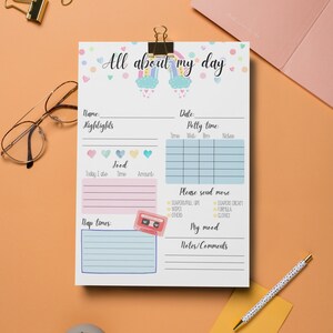Boho Daycare Report Mail, Daycare Printable, Day Care Report, Daily Log ...