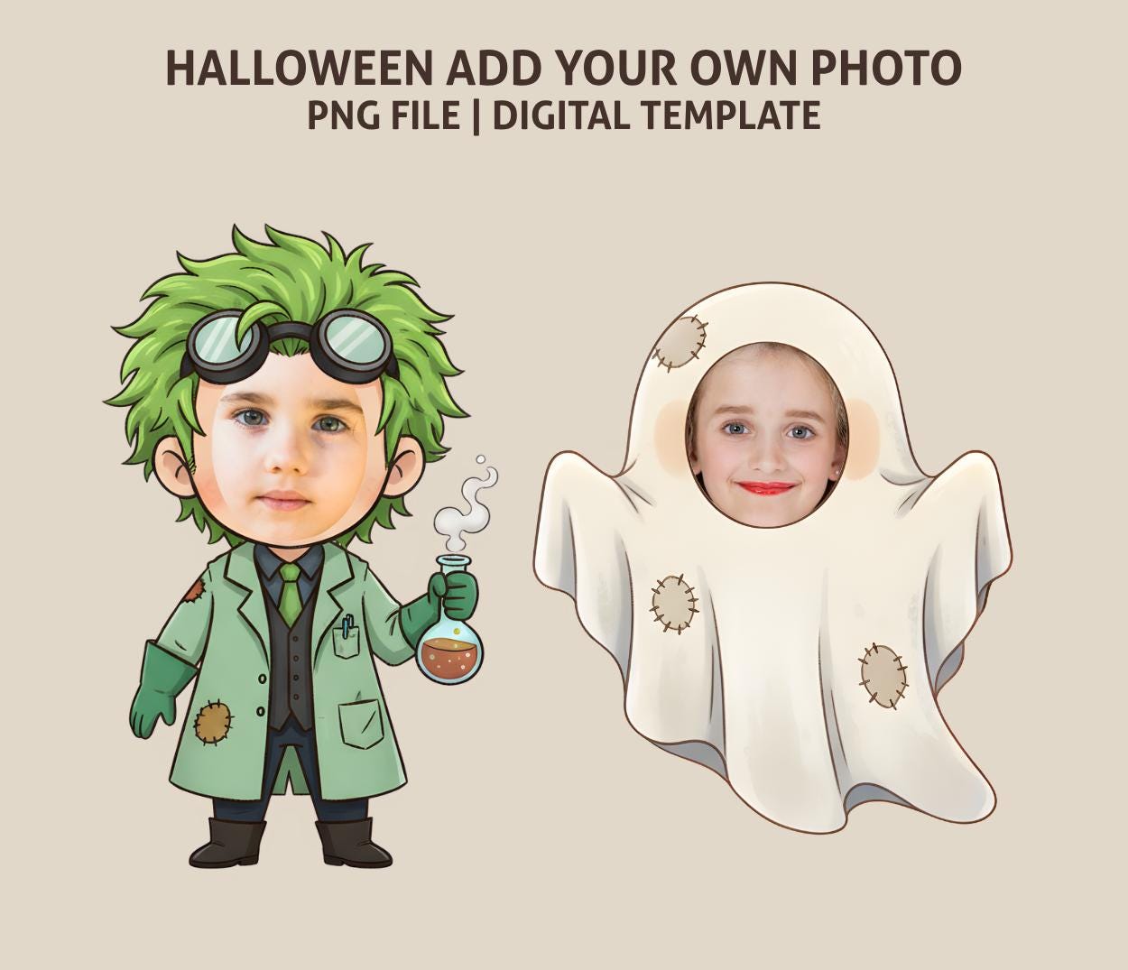Halloween Add Your Own Photo Picture Bundle, Custom Photo PNG ...
