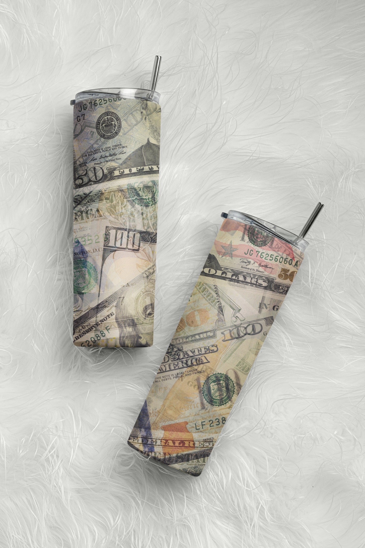 3 Money Roll Band Tumbler PNG BUNDLE, 20 Oz Skinny 100-dollar Bill ...