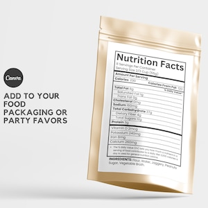 Nutrition Facts | Editable Nutrition Label | Nutritional SVG PNG Clip ...
