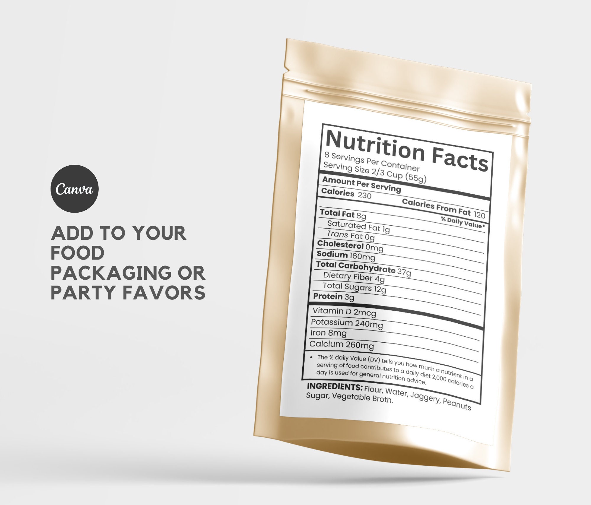 Buy Nutrition Facts Editable Nutrition Label Nutritional SVG PNG Clip ...