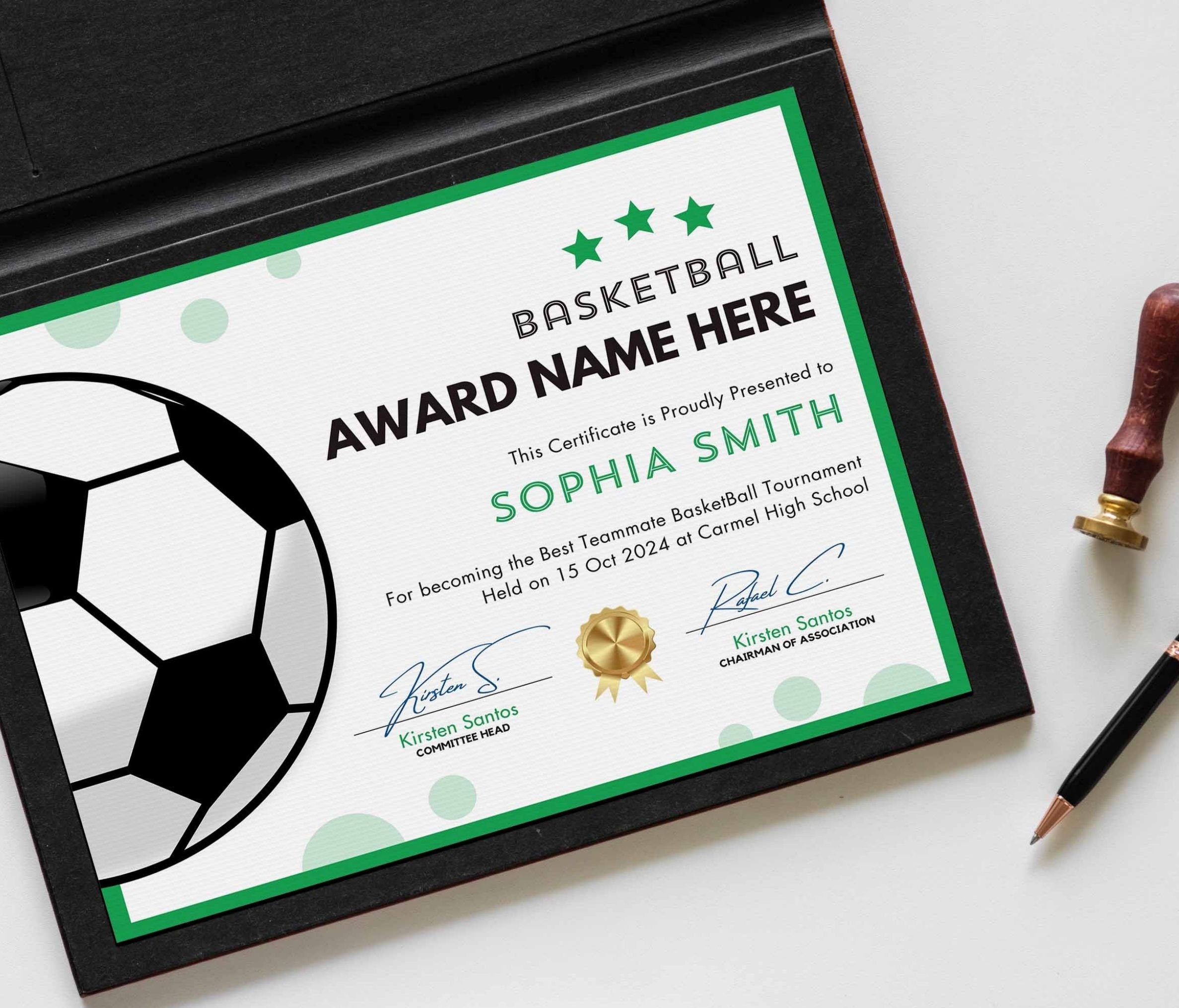 Soccer Award Certificate Editable Canva Template, Printable Award End ...