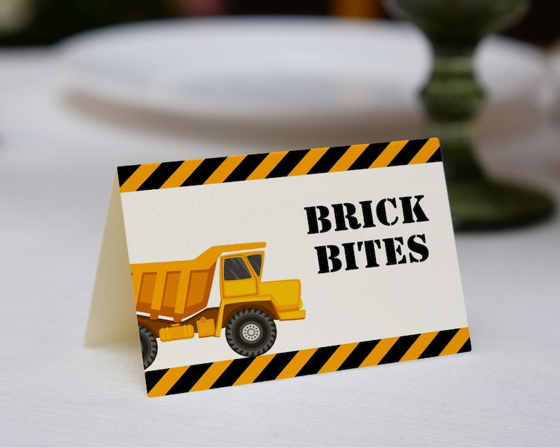 Construction Party Food Labels, Printable Construction Food Tent ...