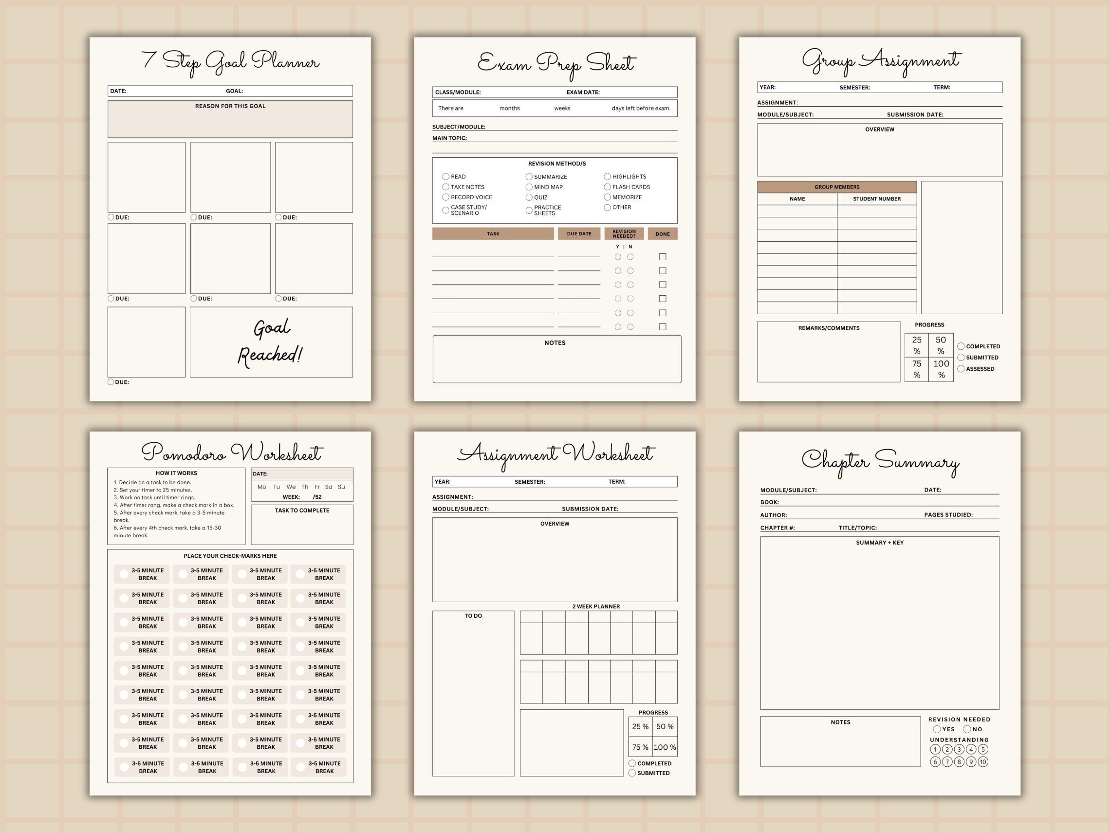 Printable Planner, Printable Student Planner Bundle, Study Planner ...